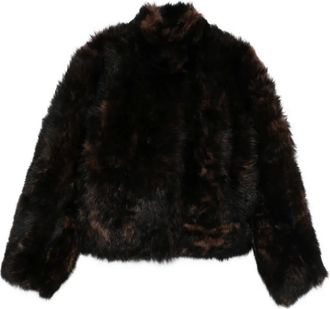 Toteme Silky Shearling Jacket - Marron