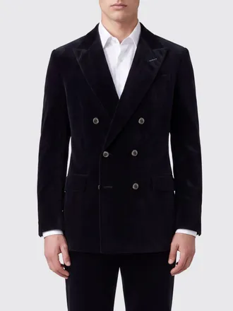 Tom Ford Zweireihiger Baumwollsamt-Blazer mit Spitzrevers