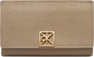 Calvin Klein Geldb&ouml;rse Calvin Klein Emblem Hw Pebble Snap Cardholder LV04F1127G Beige