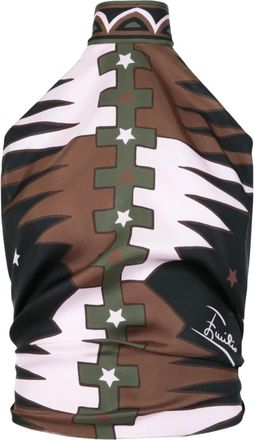 Pucci Haut en soie imprim&eacute; Valdimontone - Femme - Tops - Multicolore - Taille: ONE Size