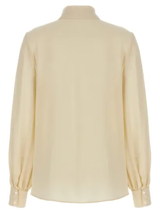 Valentino Garavani Womens Beige Silk Blouse