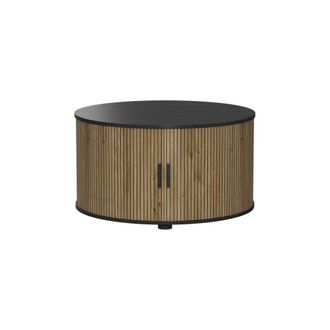 Vicco Couchtisch Selva, Eiche/Schwarz, 80 x 80 cm mit Schiebet&uuml;r