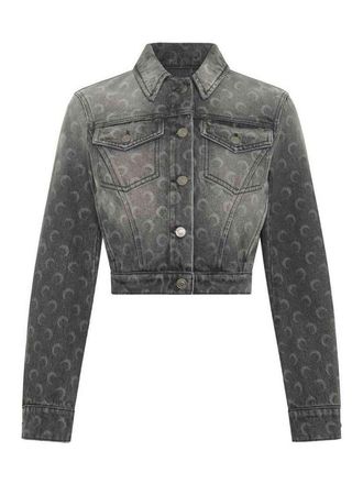 Marine Serre Veste En Jean - Gris
