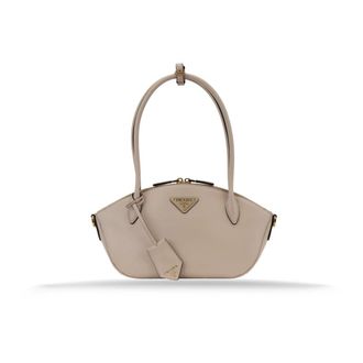 Prada Lederhandtasche mit Rei&szlig;verschluss - - Bags - Damen - Beige - ONE SIZE