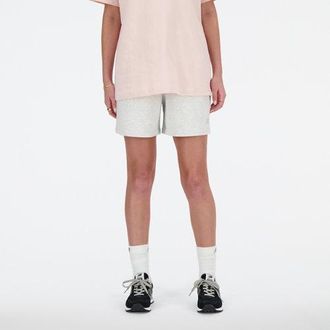 New Balance Damen Athletics French Terry Short in Grau, Baumwollfleece, Gr&ouml;&szlig;e 2XL