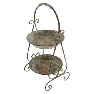 Cabilock Vintage Obstteller Metall Obstkorb 2 Etagen Obstschale Retro Deko Korb Gem&uuml;sekorb Brotkorb Korbschale Snacks Korb f&uuml;r Geburtstag Weihnachten Hochzeit 