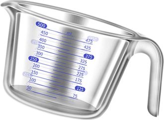 Garneck Multifunktionaler Hitzebest&auml;ndiger Glas Messbecher 500 Ml mit Skala und Deckel K&uuml;chenmessglas f&uuml;r Backen Kochen Milch Robustes Dickwandiges Borosilika