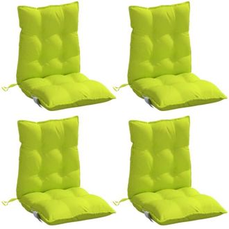 vidaXL vidaXL Coussins de chaise &agrave; dossier bas lot de 4 vert vif