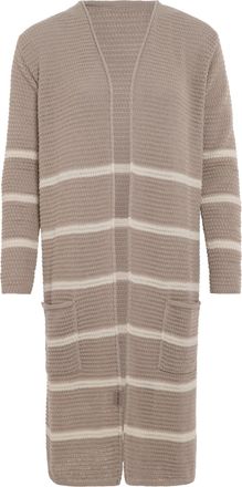 Knit Factory Bibi Lange Strickjacke - Lange Damen Strickjacke - Grobstrickjacke Damen - F&uuml;r den Fr&uuml;hling und Sommer - Strickweste mit Streifen - Cardigan mit Tasch