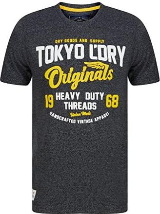 Tokyo Laundry T-shirt en jersey de coton imprimé rétro vintage pour homme - Gris - Small