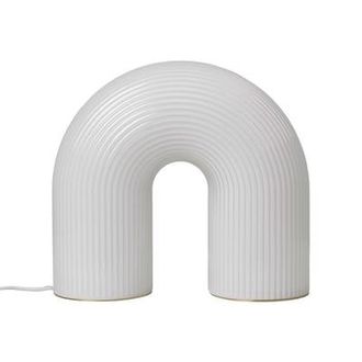 Ferm Living Lampe à poser Vuelta - Blanc - Verre opalin strié