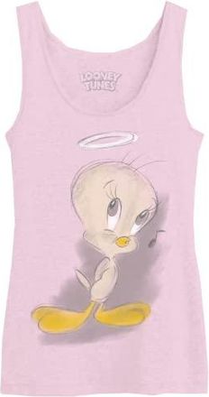 Cotton Division Looney Tunes « Tweety » WOLOONETK050 Débardeur Femme, Rose, Taille S