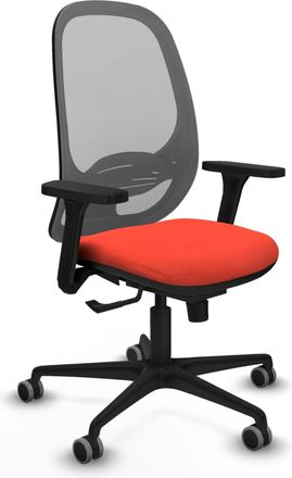 Piqueras y Crespo B&uuml;rostuhl aus zyllischem Stoff mit 3D-Armen, h&ouml;henverstellbare Lendenwirbelst&uuml;tze, ausgestattet mit 3 Positionen und Schneidschaum, Grau/Dunkelorange