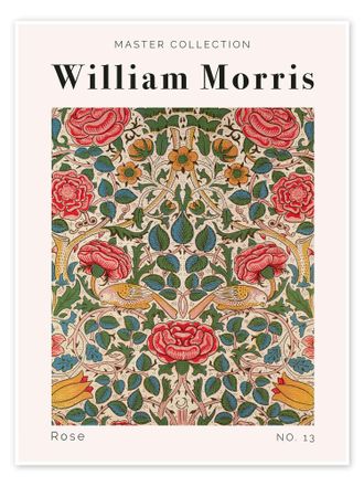 Posterlounge Rose No. 13 Poster von William Morris 60 x 80 cm Rot Wandbilder Wanddeko
