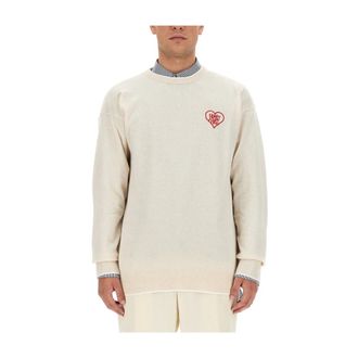 Family Fir$t Milano Family First, Homme, Pulls, Blanc, Taille: S Tricot de luxe avec logo