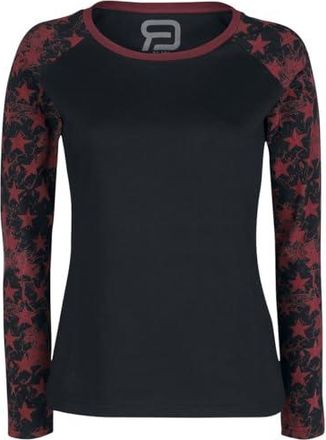RED by EMP Femme Chemise à Manches Longues Noire à imprimé étoiles XXL