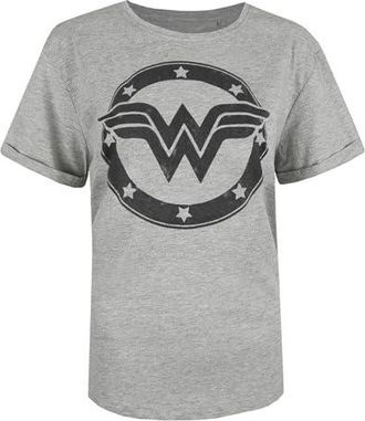 DC Comics Wonder Woman Metallic Logo T-Shirt, Gris (Sport Grey SPO), 8/S