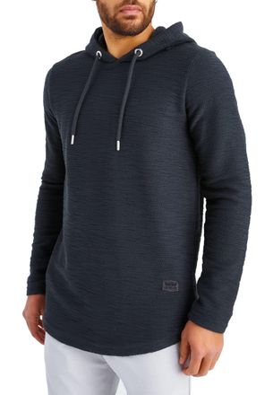 LEIF NELSON Herren Kapuzenpullover Slim Fit Baumwolle-Anteil Basic weißer Männer Hoodie Kapuzenshirt Pulli Langarm Jungen schwarzer Pullover-Shirt mit Kapuze LN63