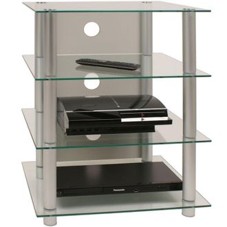 ebuy24 Blados TV-M&ouml;bel, Hifi Silberfarbig, Klarglas