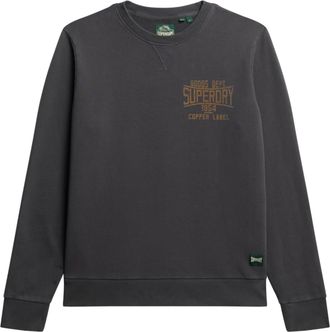 Superdry Damen Oversized Copper Label Workwear Rundhals-Sweatshirt Verwaschenes Schwarz XXL