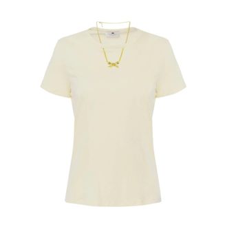Elisabetta Franchi Stylisches T-Shirt - - Tops - Damen - Beige - M