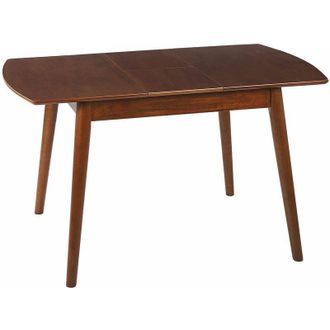 Beliani Esstisch Dunkelbraun Gummibaumholz 100/130 x 80 cm Ausziehbar mit Schmetterlingsauszug Massivholzbeine Rechteckig Retro Design
