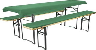 Brandsseller Auflagenset für Bierzeltgarnituren 3-teilig 2 Bankauflagen gepolstert 220x25 cm und 1 Tischdecke 240x70 cm für alle gängigen Festzeltgarnituren Bierba