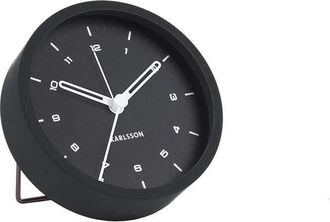 Karlsson Tischuhr, Uhr, Wecker Tinge - Stahl - schwarz - &Oslash;9 x T3 cm - Design: Armando Breeveld