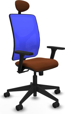 Piqueras y Crespo Call Center Sattelstuhl mit 3D-Armlehnen, h&ouml;henverstellbarer Lendenwirbelst&uuml;tze und festem Kopfteil, ausgestattet mit 3-fach verstellbarer R&uuml;ckenlehne