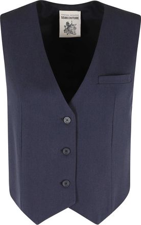 Semicouture Femme, Vestes, Bleu, Taille: 36 FR Margarita Vest