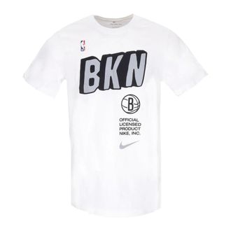 Nike Homme, Tops, Blanc, Taille: XS Brooklyn Nets Block Tee Blanc