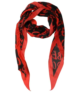 Dolce & Gabbana Graffiti Logo Print Scarf - Red