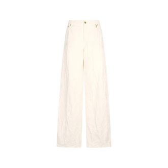 Roberto Cavalli Strukturierte Weite Beinhosen - - Trousers - Damen - Beige - S