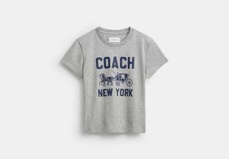 Coach T-Shirt aus Biobaumwolle mit Horse and Carriage-Motiv