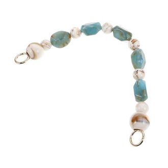 BESTONZON POPETPOP Bandouli&egrave;re de Paquet &agrave; Main en Perles Acryliques 38 CM Cha&icirc;ne Perl&eacute;e Contrast&eacute;e Beige Anse pour Pochettes et Portefeuilles Accessoire Artisa