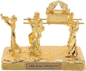 Valiclud Goldfarbene Bundeslade Statue aus Legierung Kleines Religi&ouml;ses Israel Ornament f&uuml;r Tischdekoration Handgefertigtes J&uuml;disches Kunsthandwerk mit Zuf&auml;lli