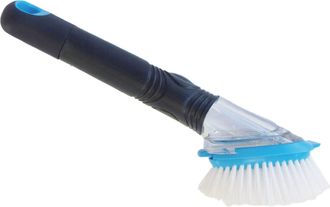 Maximex 3tlg. Reinigungsbürsten-Set mit Spenderfunktion, Wechselbare Spülbürste mit Spülmittelspender & 2 auswechselbare Aufsätze, Gründliche Reinigung von gr