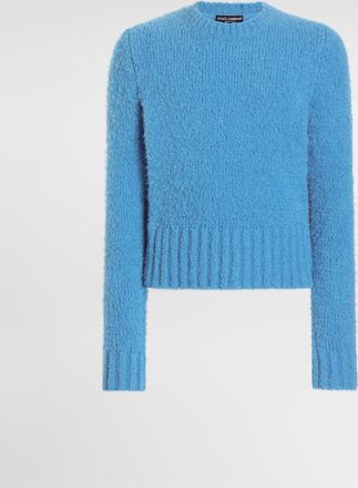 Dolce & Gabbana Pullover In Boucl&eacute;-optik - Mann Strickwaren Azurblau 50
