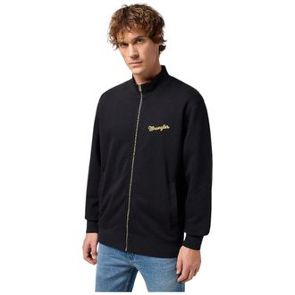 Wrangler Mens Funnel Neck Zip Sweatshirt, Black, Large