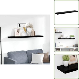 vidaXL Vidaxl - tag&egrave;re murale flottante Noir brillant 120x23,5x3,8 cm mdf - &Eacute;tag&egrave;re Murale - &Eacute;tag&egrave;re Flottante - Rangement Mural - D&eacute;coration Murale