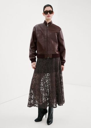 Mango Robe combin&eacute;e dentelle marron - Femme - XS - MANGO