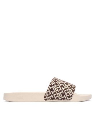 Tommy Hilfiger Pantoletten Monogram Pool Slide FW0FW09423 Braun