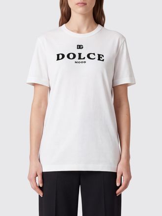 Dolce & Gabbana Baumwoll-T-Shirt mit kontrastierendem Logo und &uuml;berschnittenen Schultern