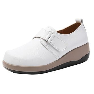 Generic Chaussures compens&eacute;es pour femme - Confortables - Couleur unie - Bout rond - &Eacute;l&eacute;gantes - Respirantes et d&eacute;contract&eacute;es - Chaussures de course &agrave; pied - 