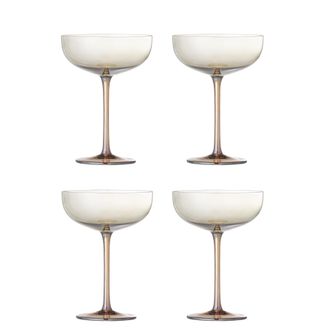 Bloomingville Aston Cocktailglas, Bronze, Glas, T12xH17 cm, 4er-Set, 325 ml