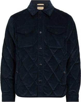 Woolrich Overshirt aus Woolrich Baumwolle mit klassischem Kragen in Blau