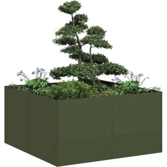 vidaXL Vidaxl - Jardini&egrave;re vert olive 80x80x40 cm acier lamin&eacute; &agrave; froid