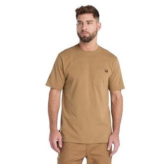 Timberland T- Shirt &agrave; Manches Courtes avec Poche Centrale dutilit&eacute; Professionnelle, Dark Wheat, M Hommes