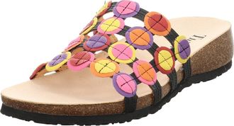 Think Damen Julia chromfrei gegerbte nachhaltige Pantolette, SCHWARZ/Kombi 0020