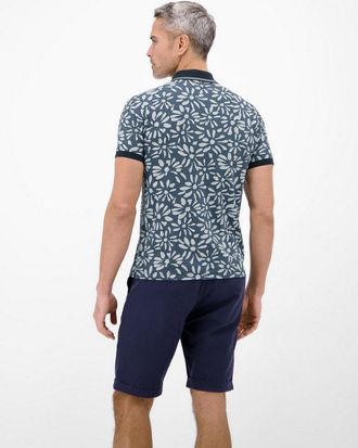 Lerros Poloshirt Poloshirt mit floralem All-over-Print, 2-Tone-Optik
